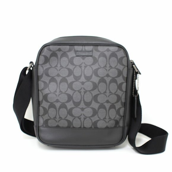 OTHERS | Bags | Coach Signature Canvas Crossbody Black Coated Canvasleather Shoulder Bag | Poshmark